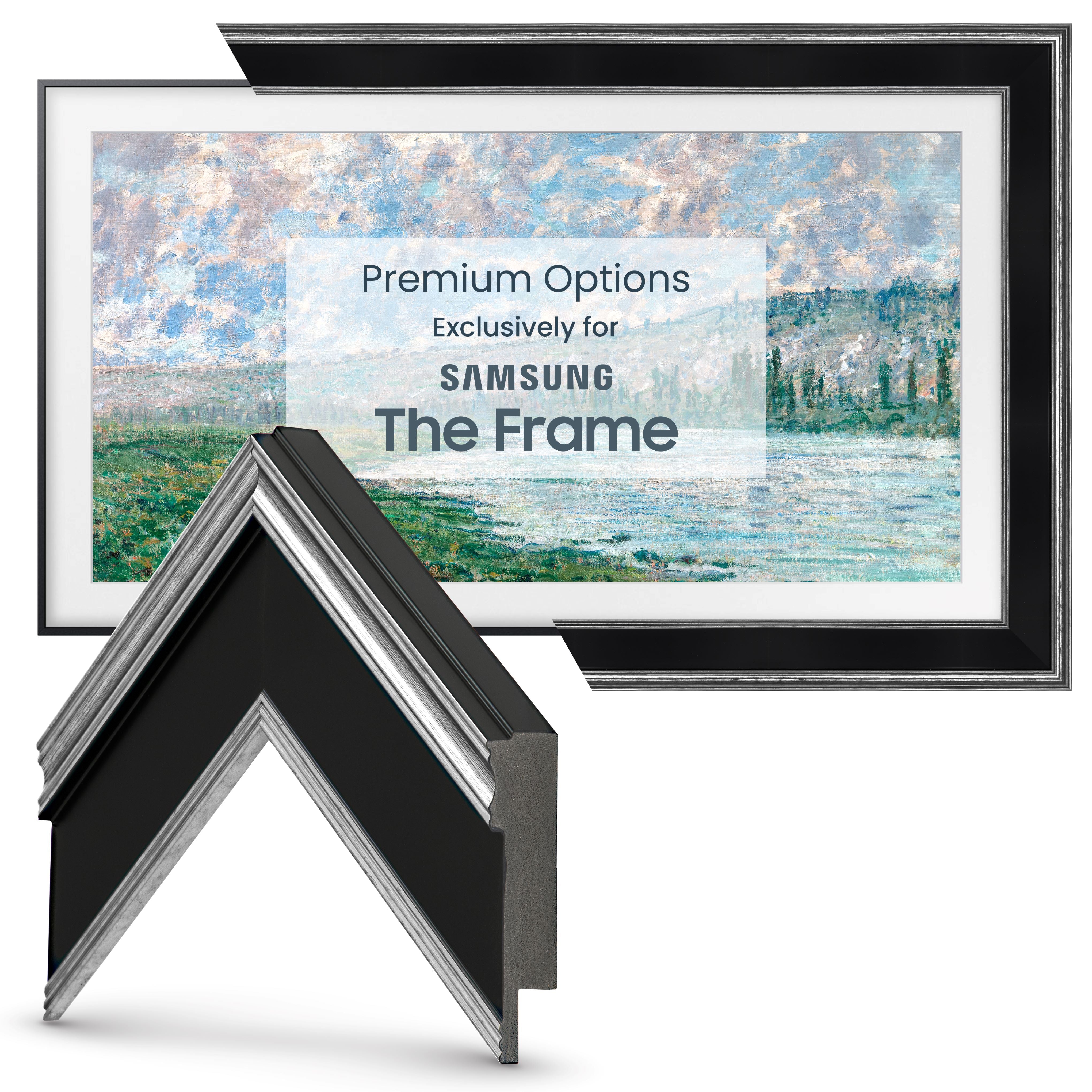Silver & Black Frame for Samsung The Frame TV | Deco TV Frames