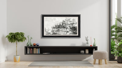 Silver & Black Frame for Samsung The Frame TV | Deco TV Frames