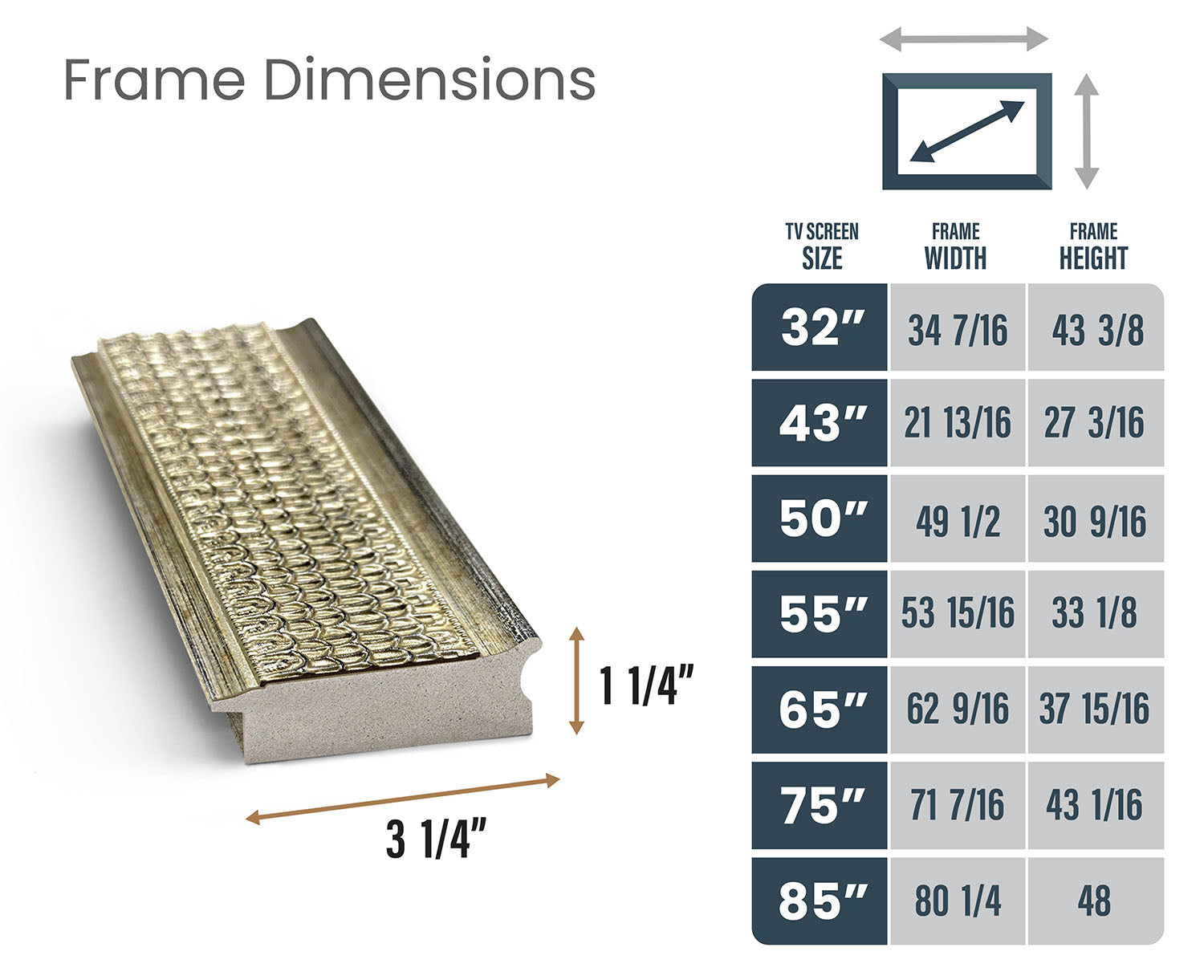 Gatsby Silver Frame for Samsung The Frame TV | Deco TV Frames
