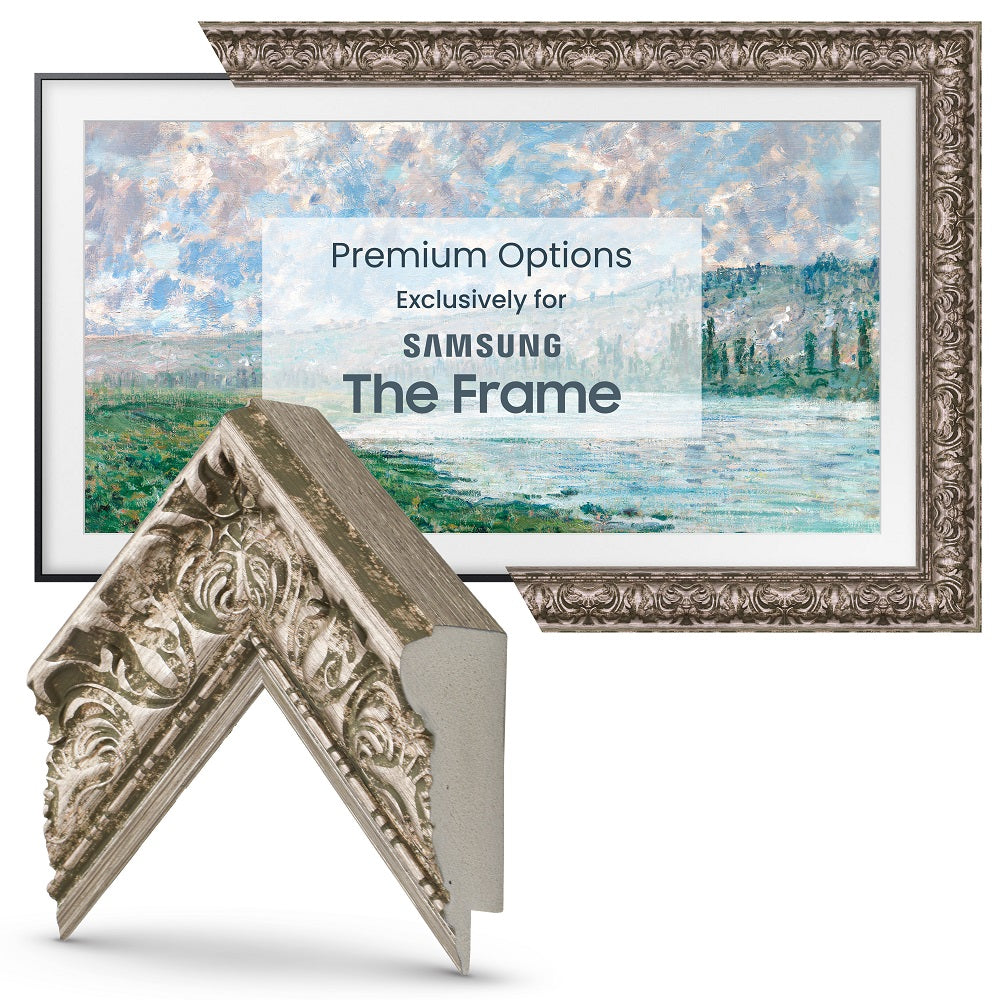 Open Box Tuscan Silver Frame for Samsung The Frame TV | Deco TV Trames